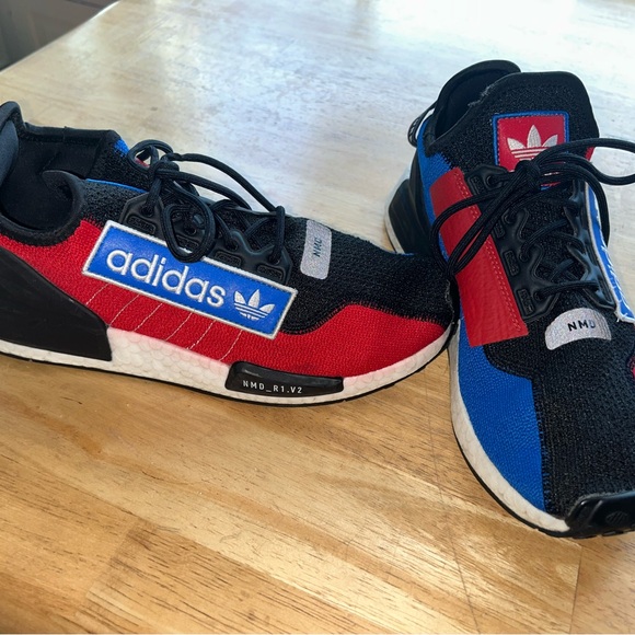 adidas | Shoes | Adidas Nmd R V2 Logo Patch Team Power Red Blue Black ...